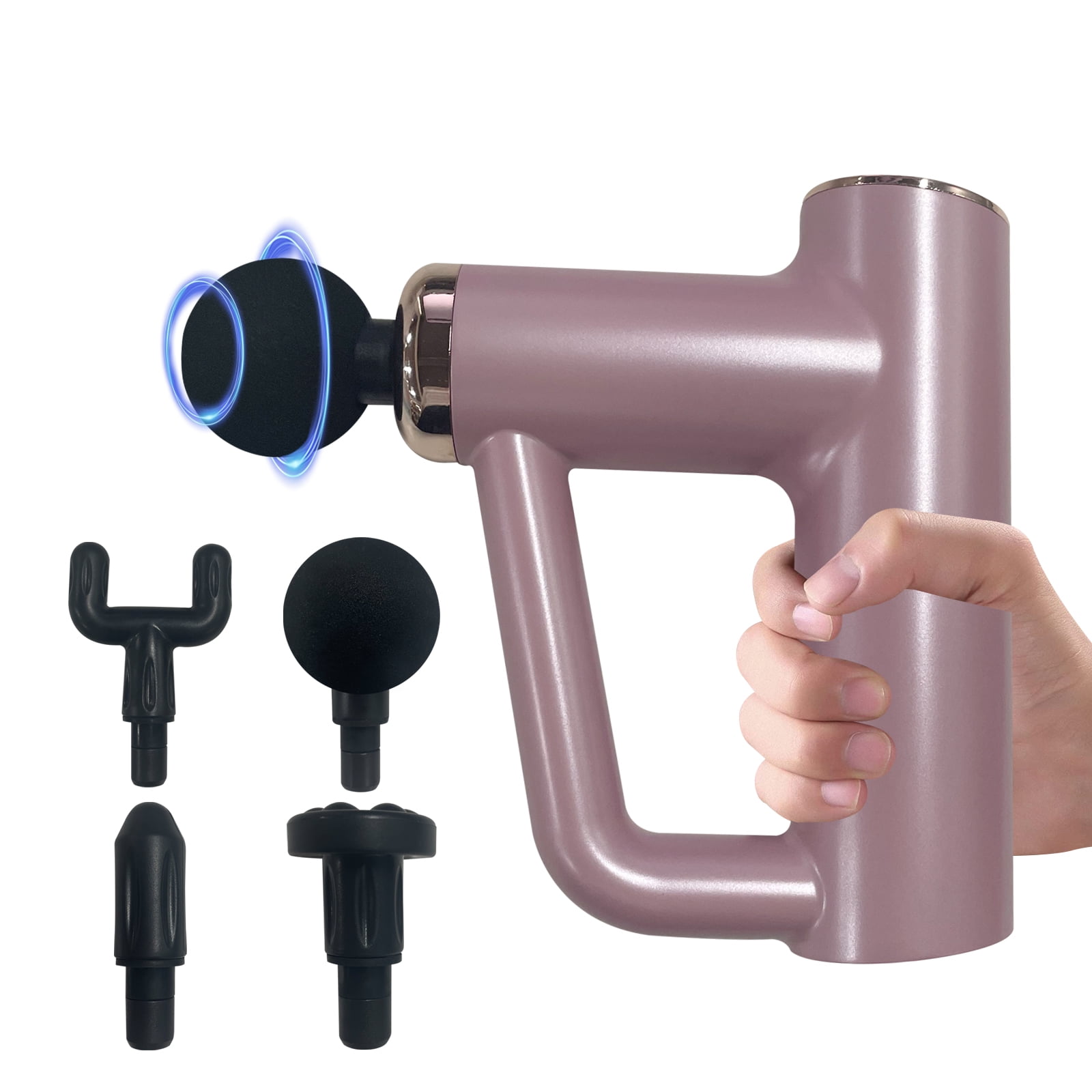 Rirool Electric Therapeutic Muscle Massage Gun - 6 Speeds, 4 Heads ...