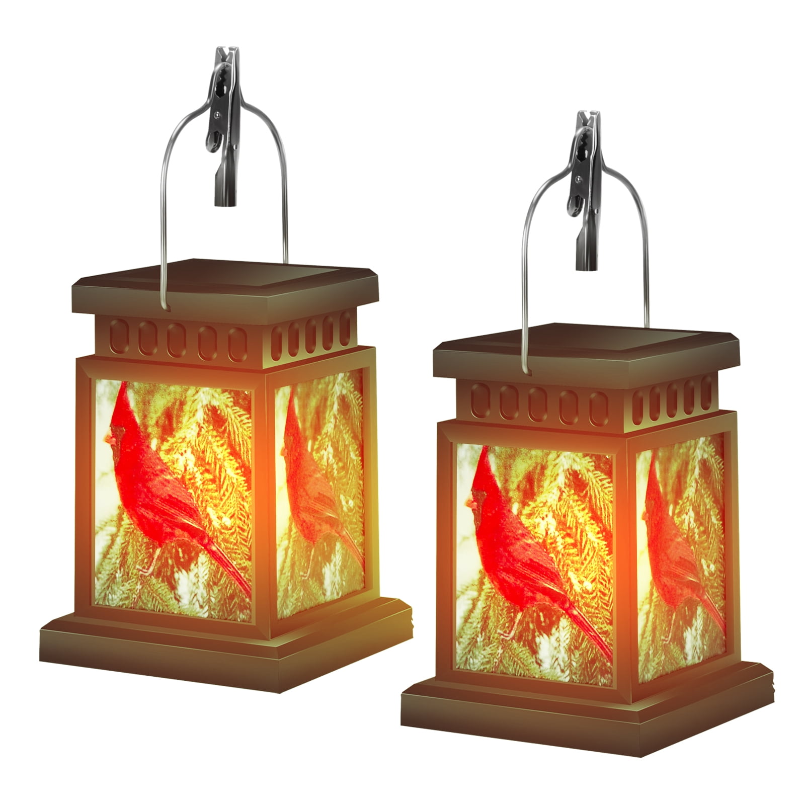 Rirool Outdoor Solar Lanterns, Vintage Hanging Design, Warm White LED, Waterproof, Dual Use ...