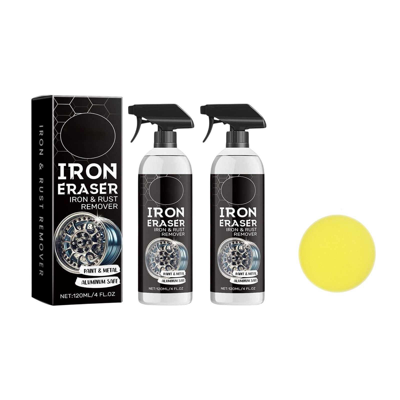 Rirozkan Car Tire Rust Remover, 4 fl oz Wheel Rust Cleaner with Round ...