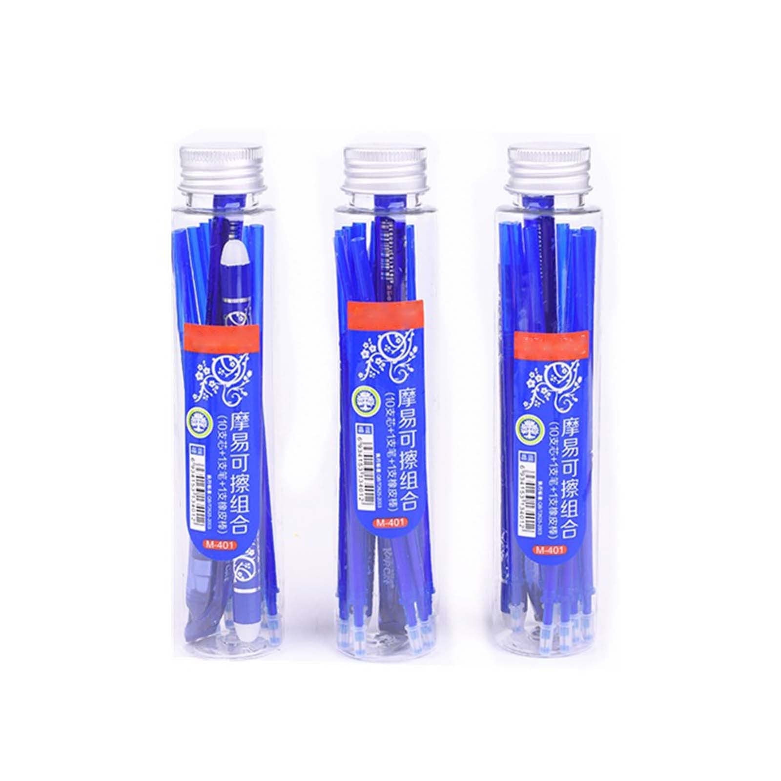 Rirozkan Erasable Pen, 0.5mm Friction Gel Pen Set, Blue Ink Refillable ...