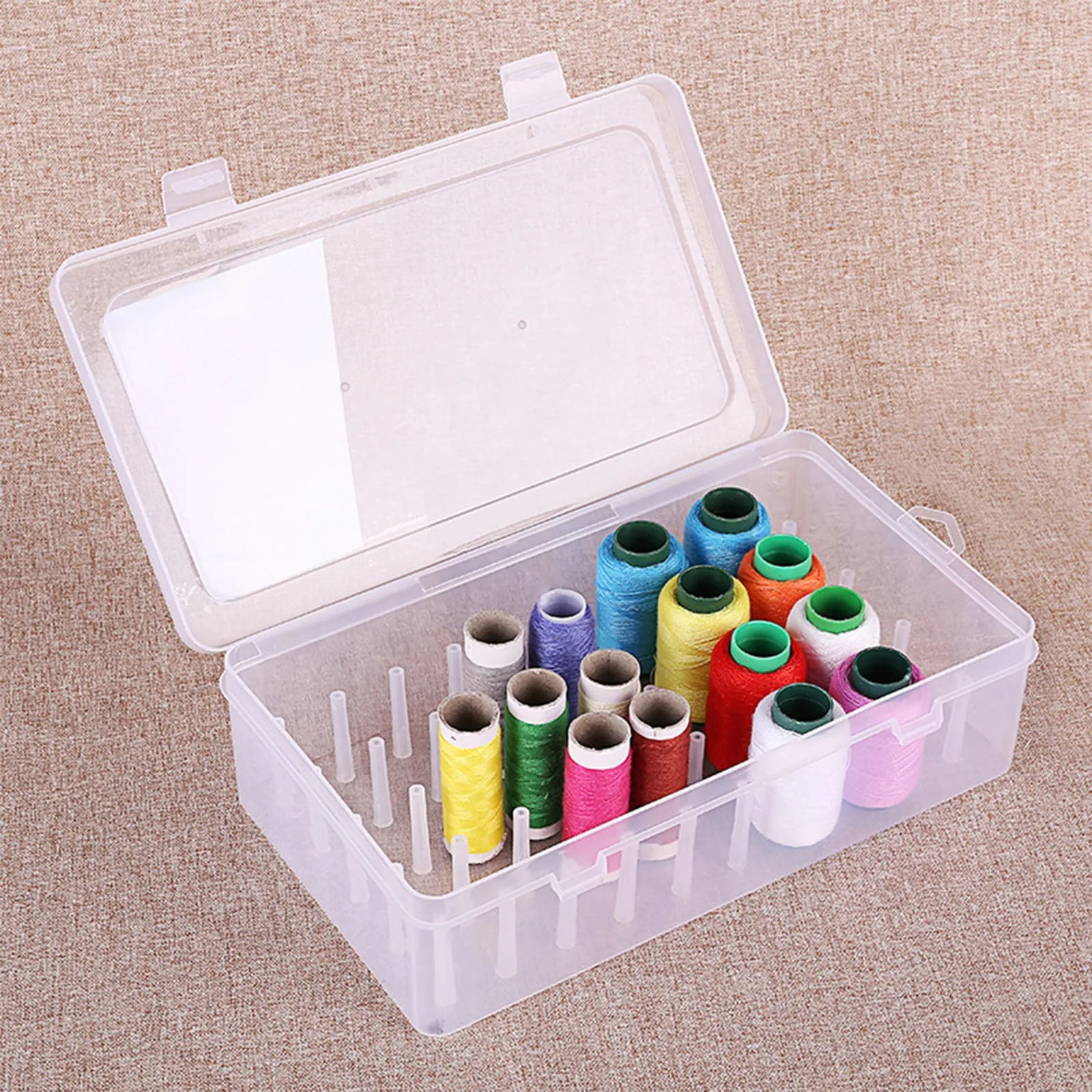 Rirozkan Thread Organizer Box, Transparent Plastic Sewing Storage Case ...