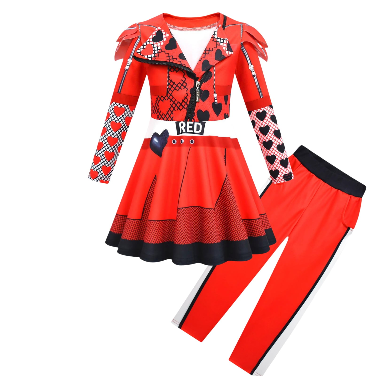 Rise of Red Costume Girls Zipper Jacket and Pants Red Halloween Dress ...