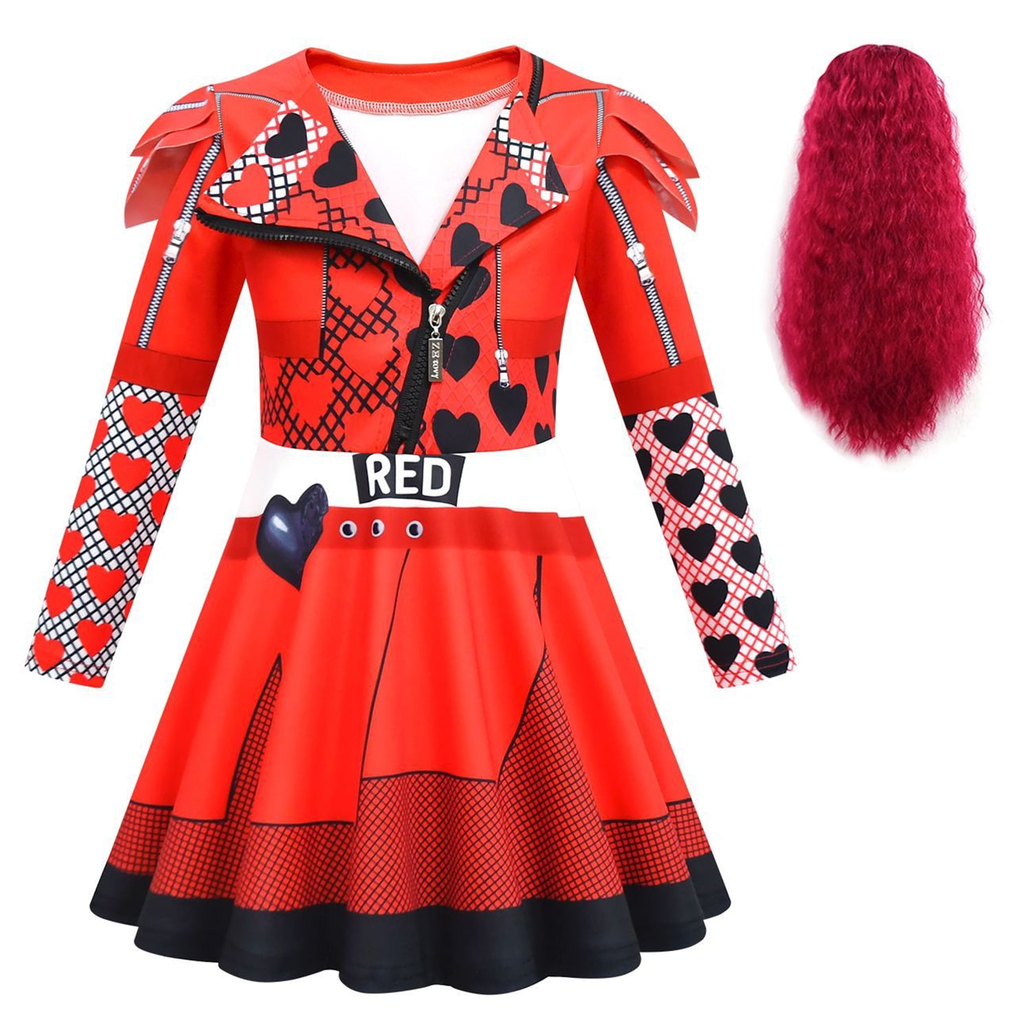 Rise of Red Costume for Girls Zipper Jacket and Pants Red Halloween ...