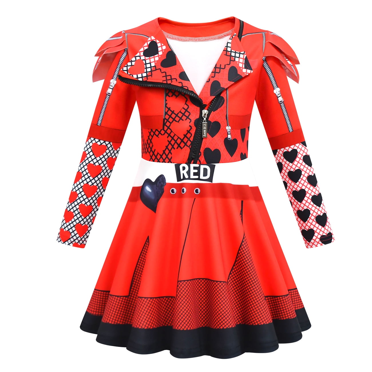 KAWELL Rise of Red Costume for Girls Zipper Jacket and Pants Red ...