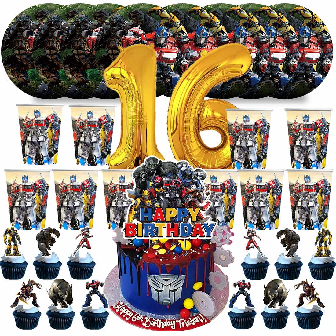 Rise of the Beasts Birthday 16th Cups Party Supplies Plates Fans ...