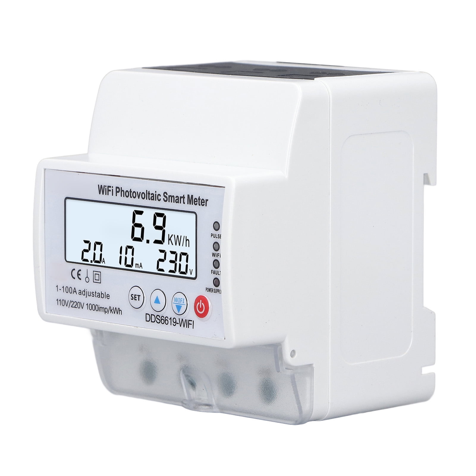 Risegun WiFi Photovoltaic Smart Meter, 110V 220V 1‑100A Breaker Timer ...