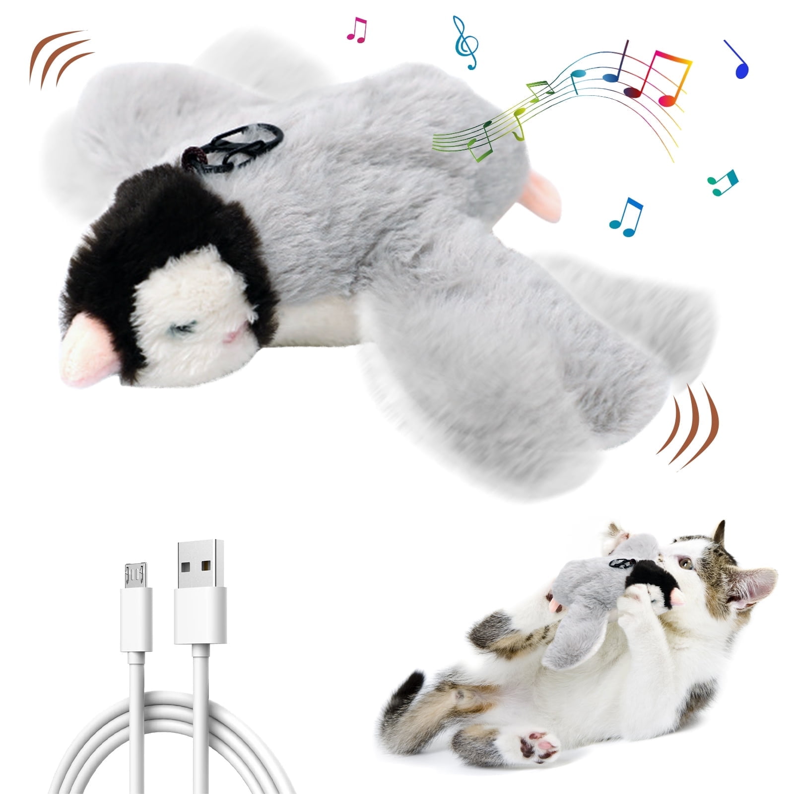 Risehigh Cat Toys for Indoor Cats Interactive Flapping Chirping Bird ...