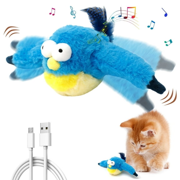 Cat Toys 2 Pcs Flapping Sandpiper Pair-Mate, Lifelike Birds Chirp ...