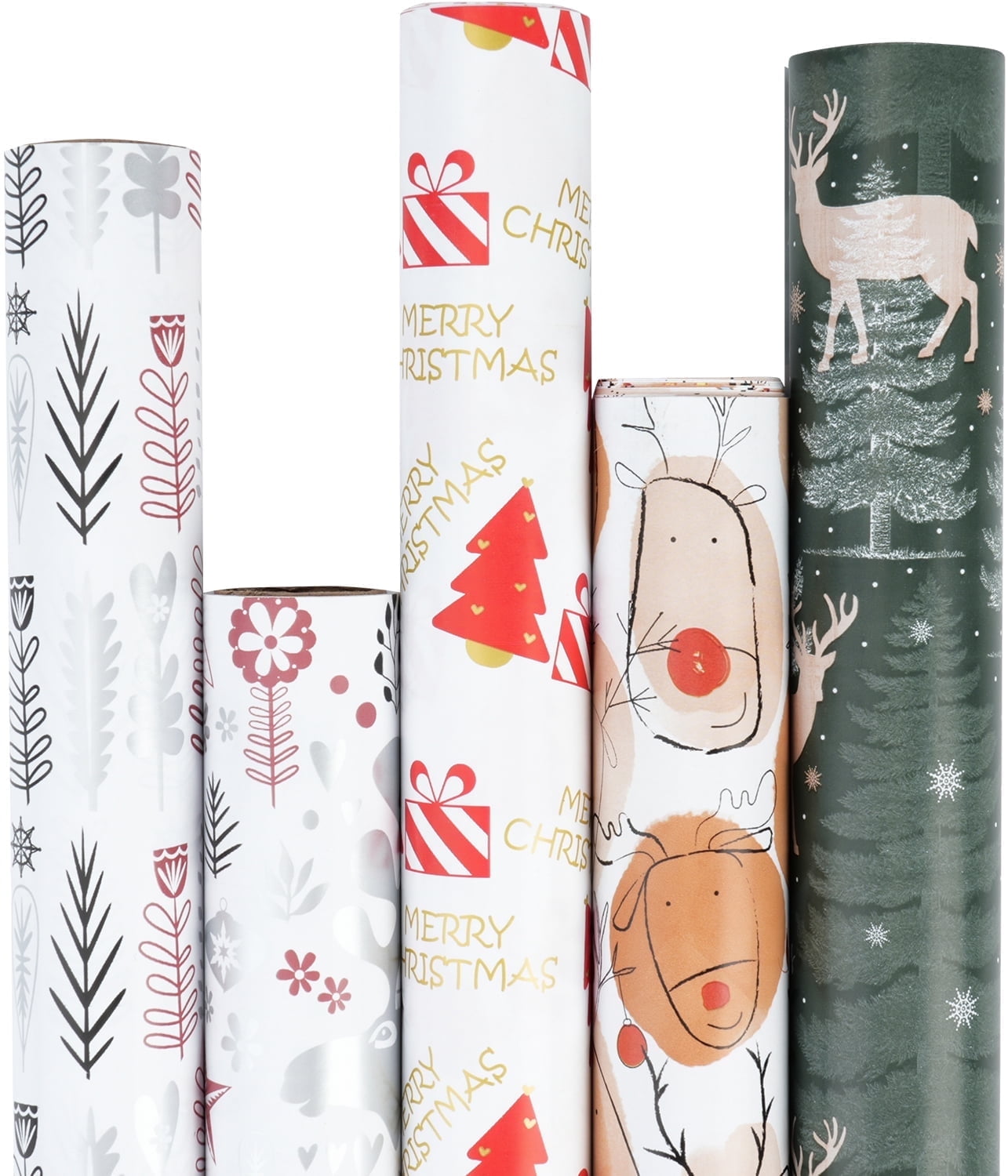 Inadays Christmas Wrapping Paper, 17 Inch x 9.8 Feet Per Roll ,Total of ...