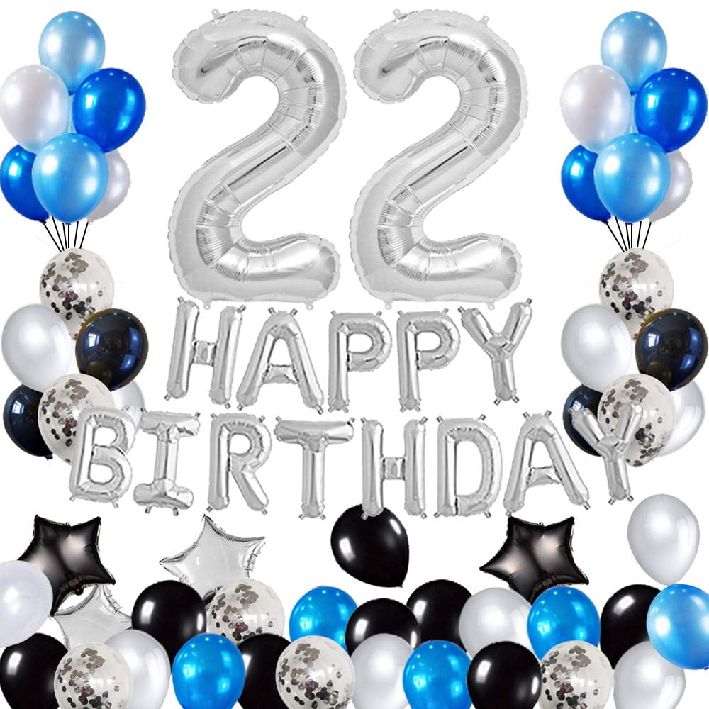 Risehy 22nd BirthdayTRDN Decorations Birthday Party Supplies Set- Foil ...