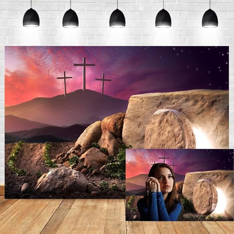 He is Risen Backdrop Jesus Tomb Photography Background Resurrection of ...