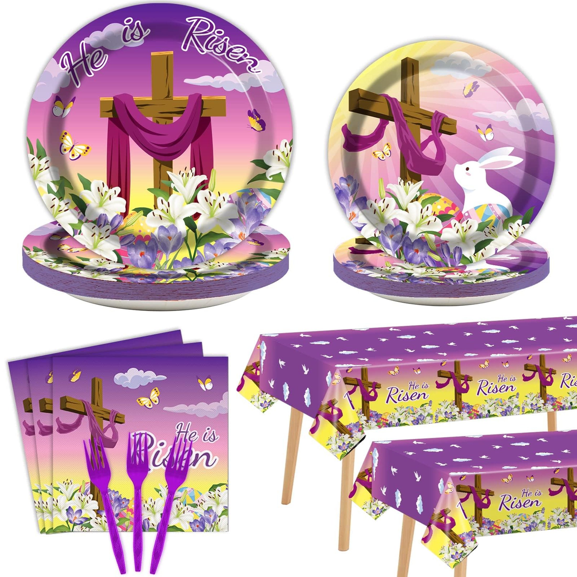 He is Risen Celebration Kit - 98 Piece Religious Party Decorations with ...