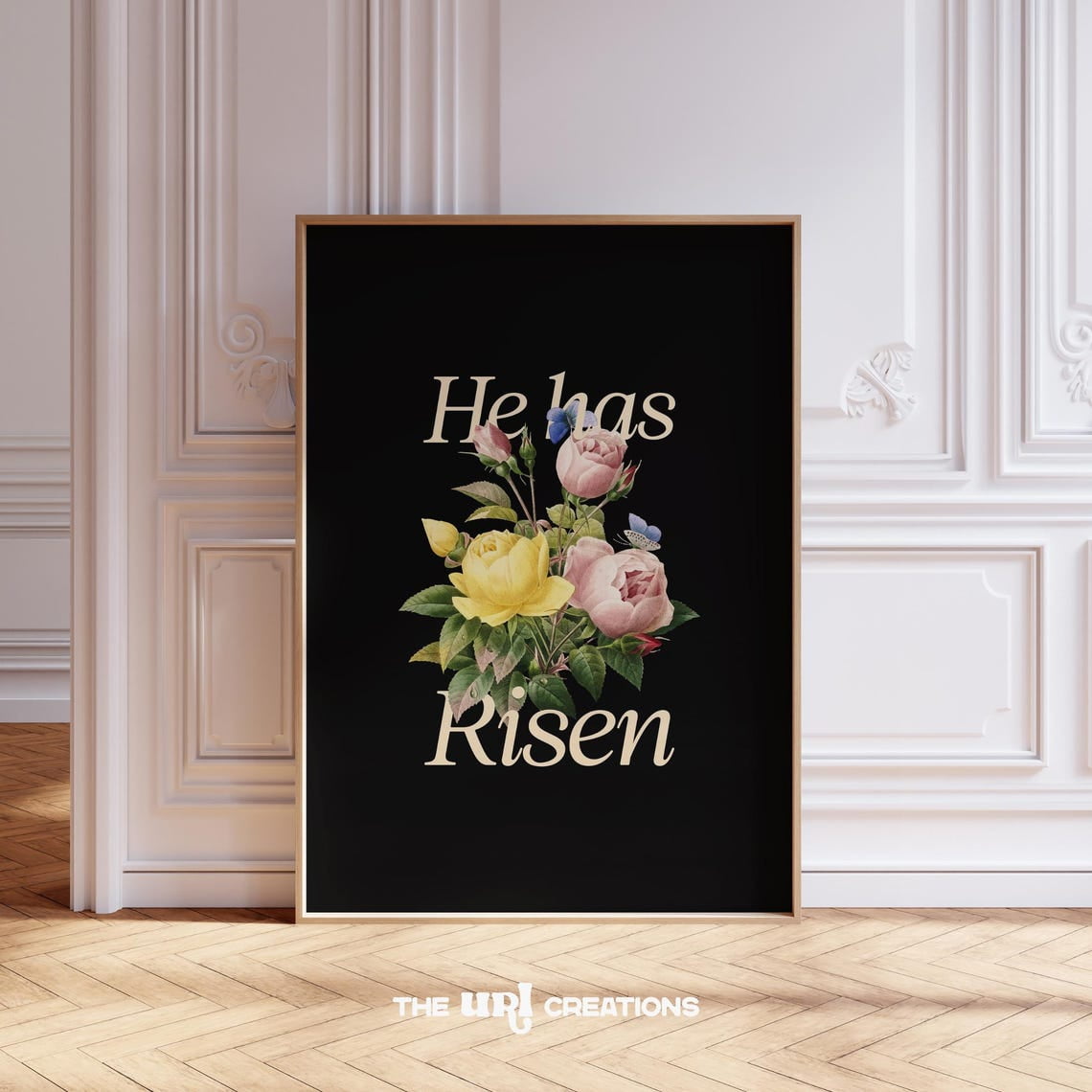 He Has Risen Christian Easter Wall Art, Jesus Art Print, Bible Quotes ...