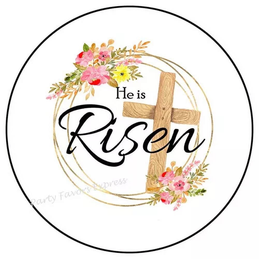He Is Risen Cross Floral Easter Sticker Party Favors Sticker Envelope ...