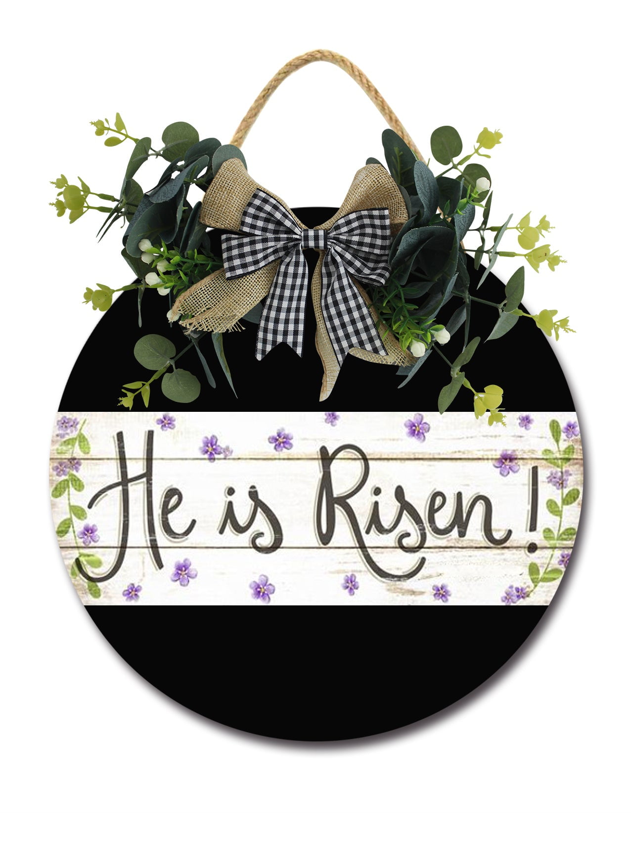 He Is Risen Front Door Sign Funny Wreaths Hanging Wooden Plaque ...