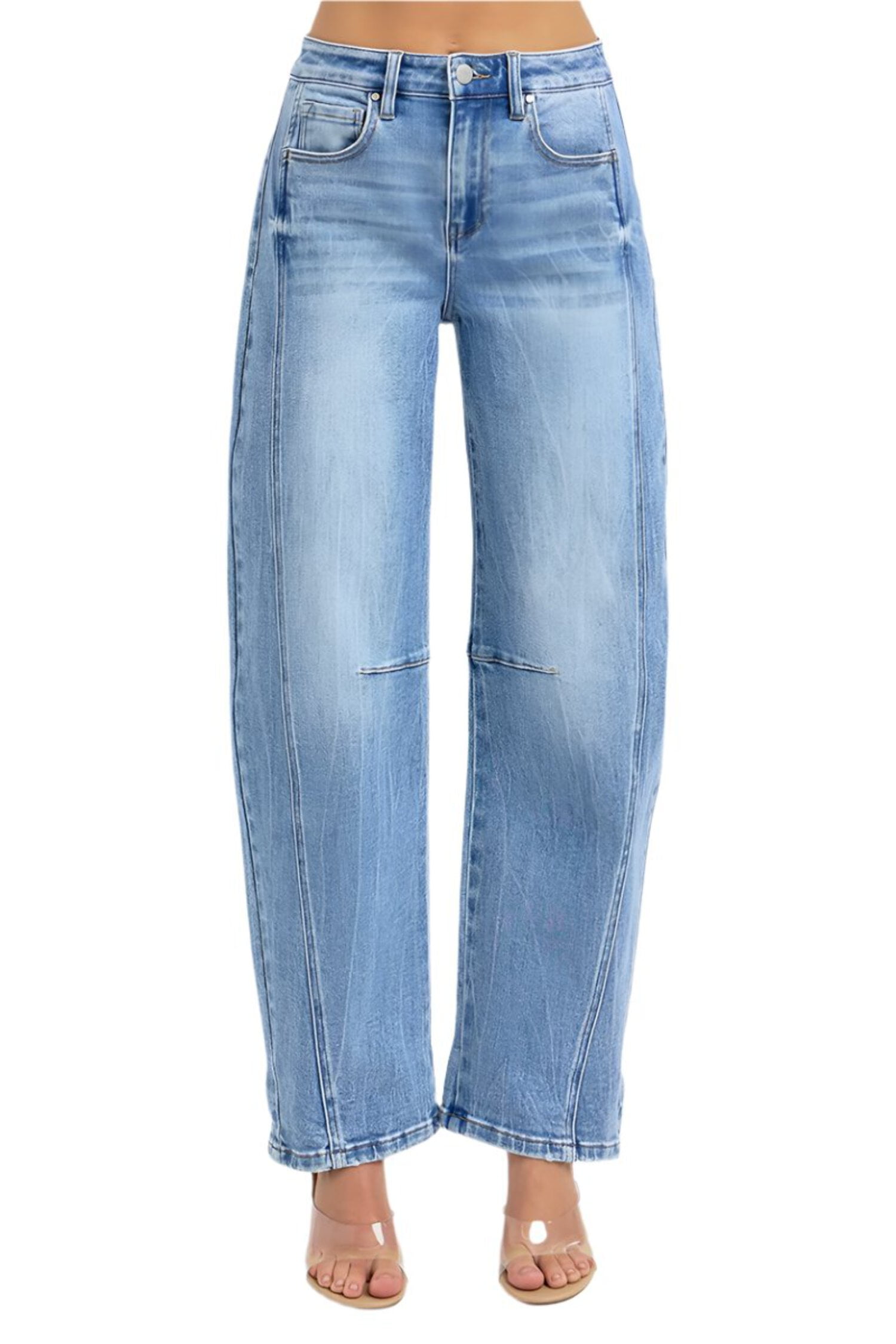 Risen Jeans - High Rise Boyfriend Cuffed Barrel Jeans - RDP5901 ...