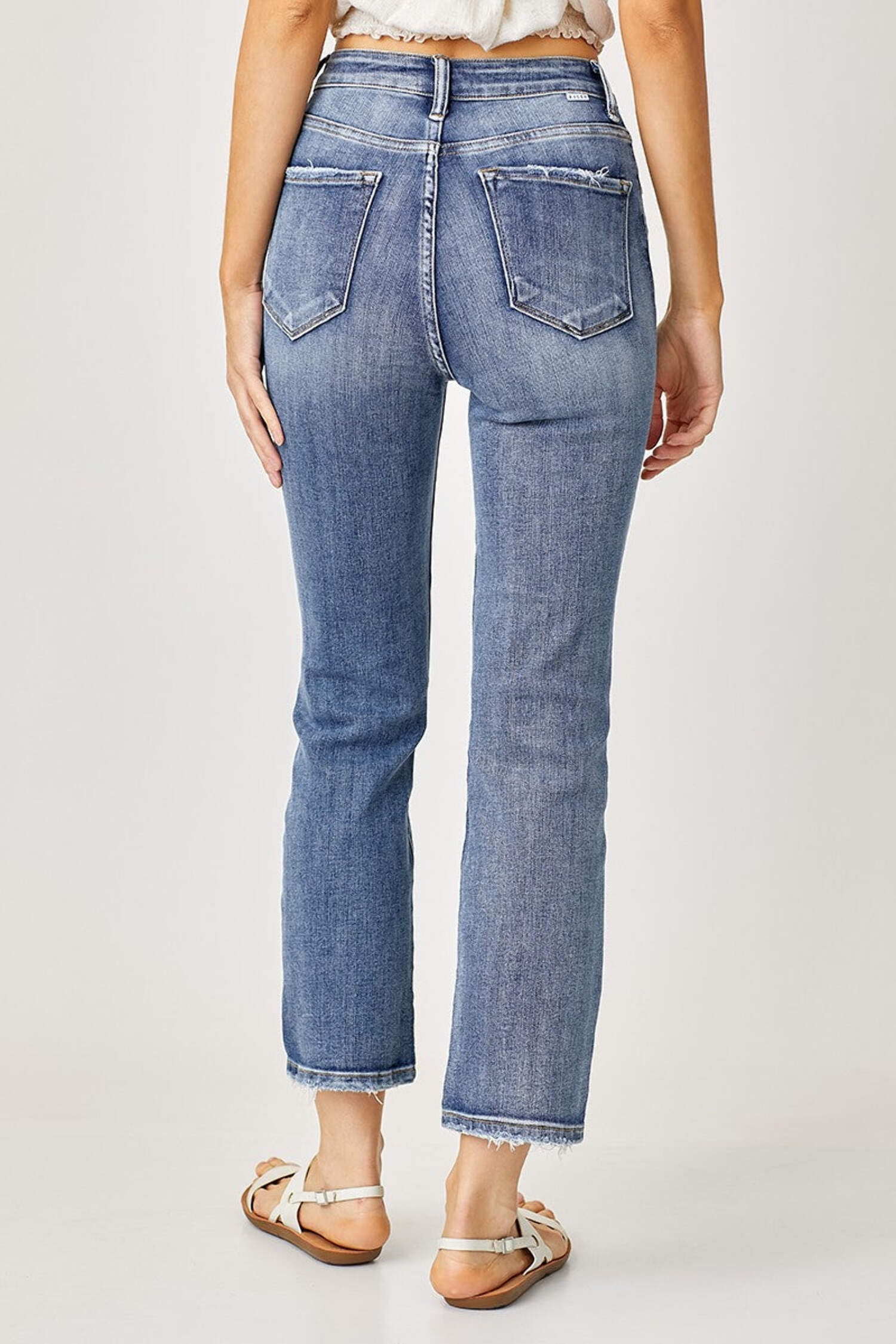 Risen Jeans - High Rise Crop Straight Jeans - RDP5250 - Walmart.com