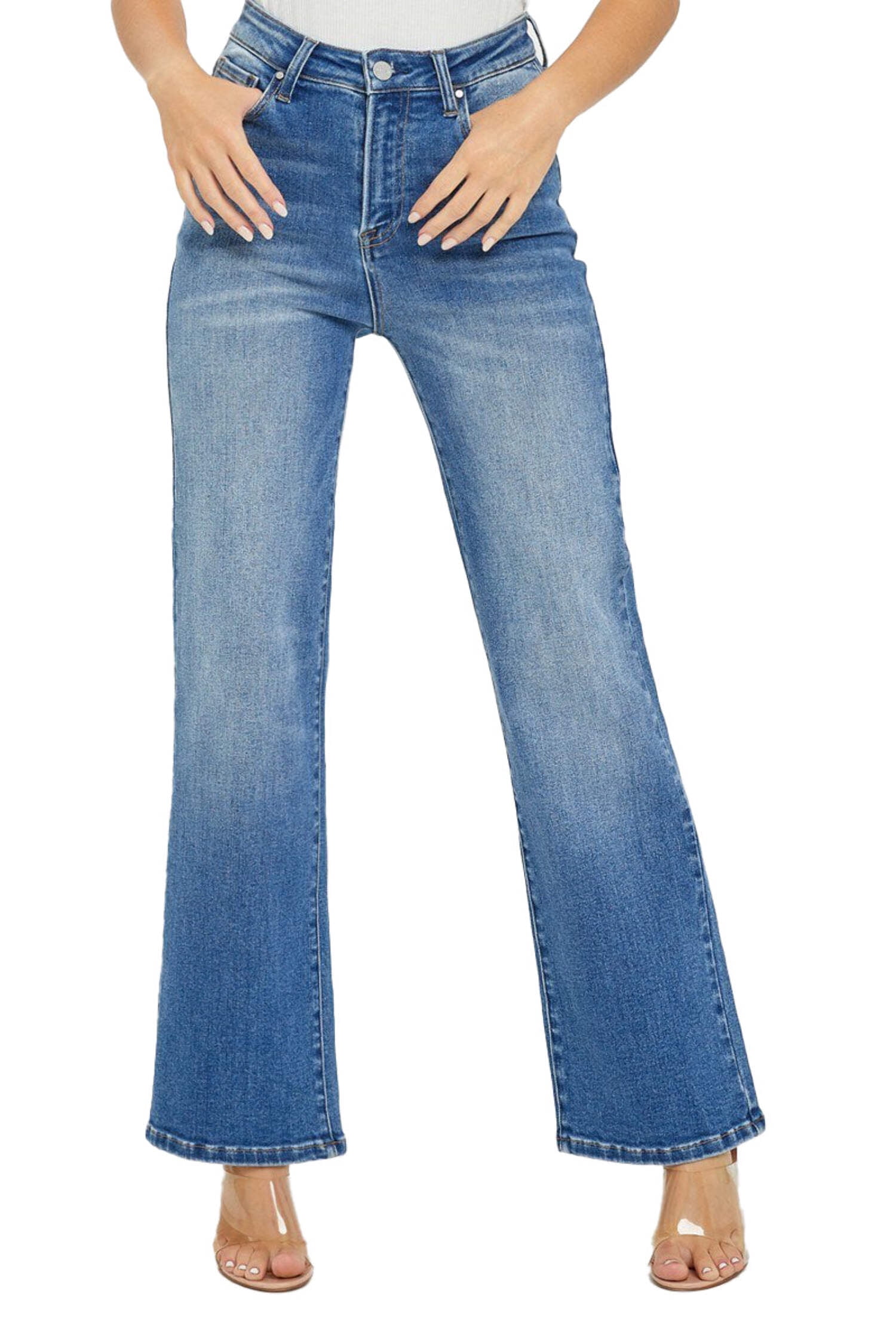 Risen Jeans - High Rise Relaxed Straight Jeans - RDP5292 - Walmart.com