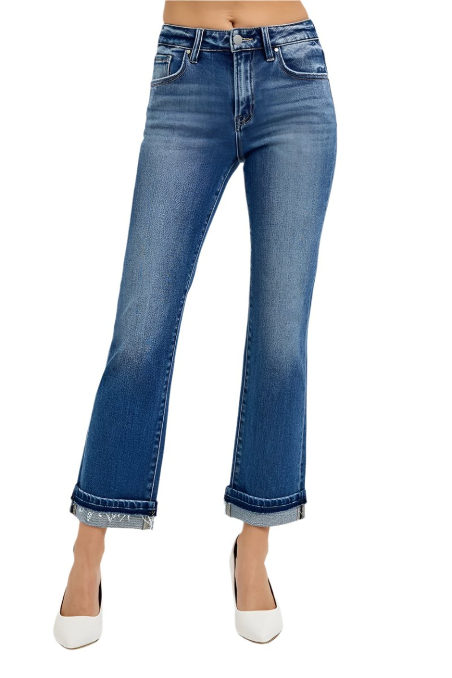 Risen Jeans - Mid Rise Ankle Slim Straight Jeans - RDP5311 - Walmart.com