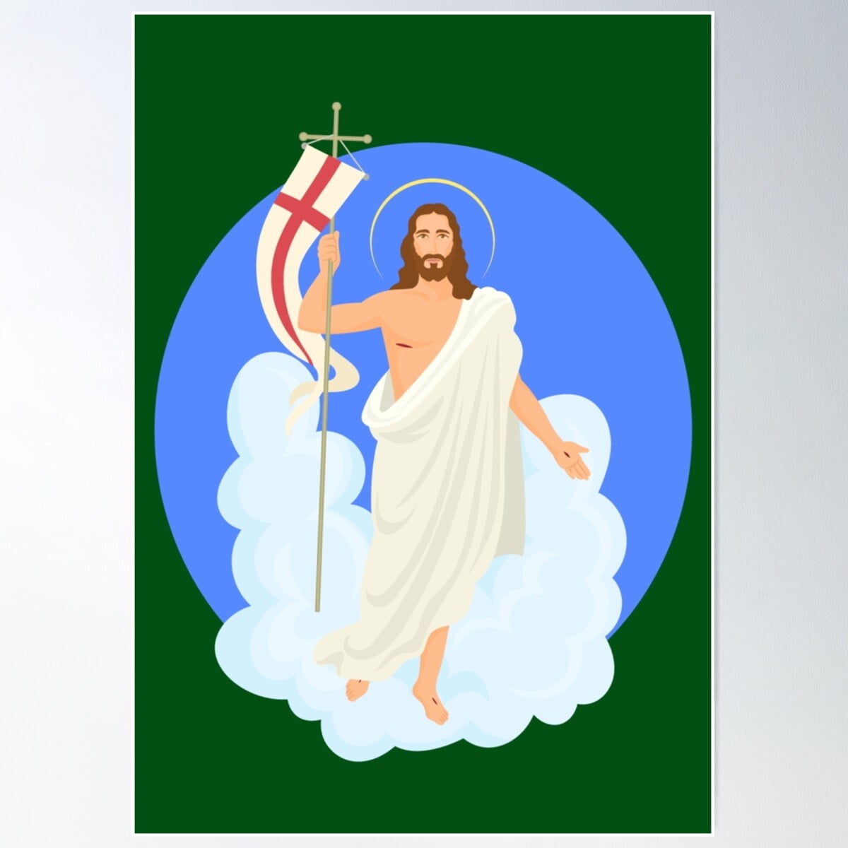 Risen Jesus Ascending To Heaven Poster Wall Art, Modern Wall Decor For ...