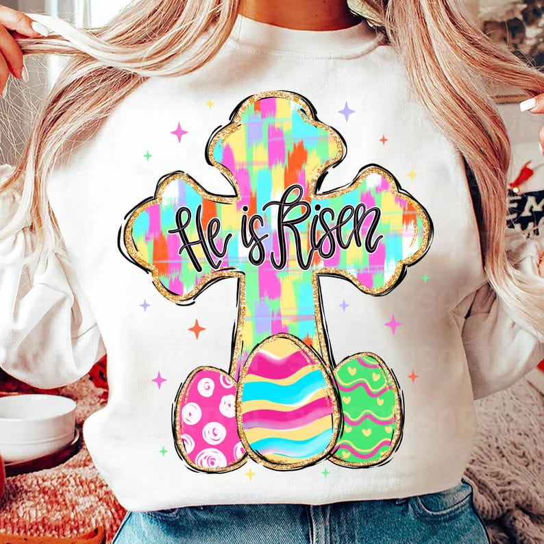 He is Risen Sweatshirt, Christian Easter Sweatshirt, Happy Easter ...