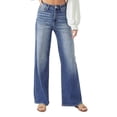 Risen Women's High Rise Wide Leg Jeans - Walmart.com