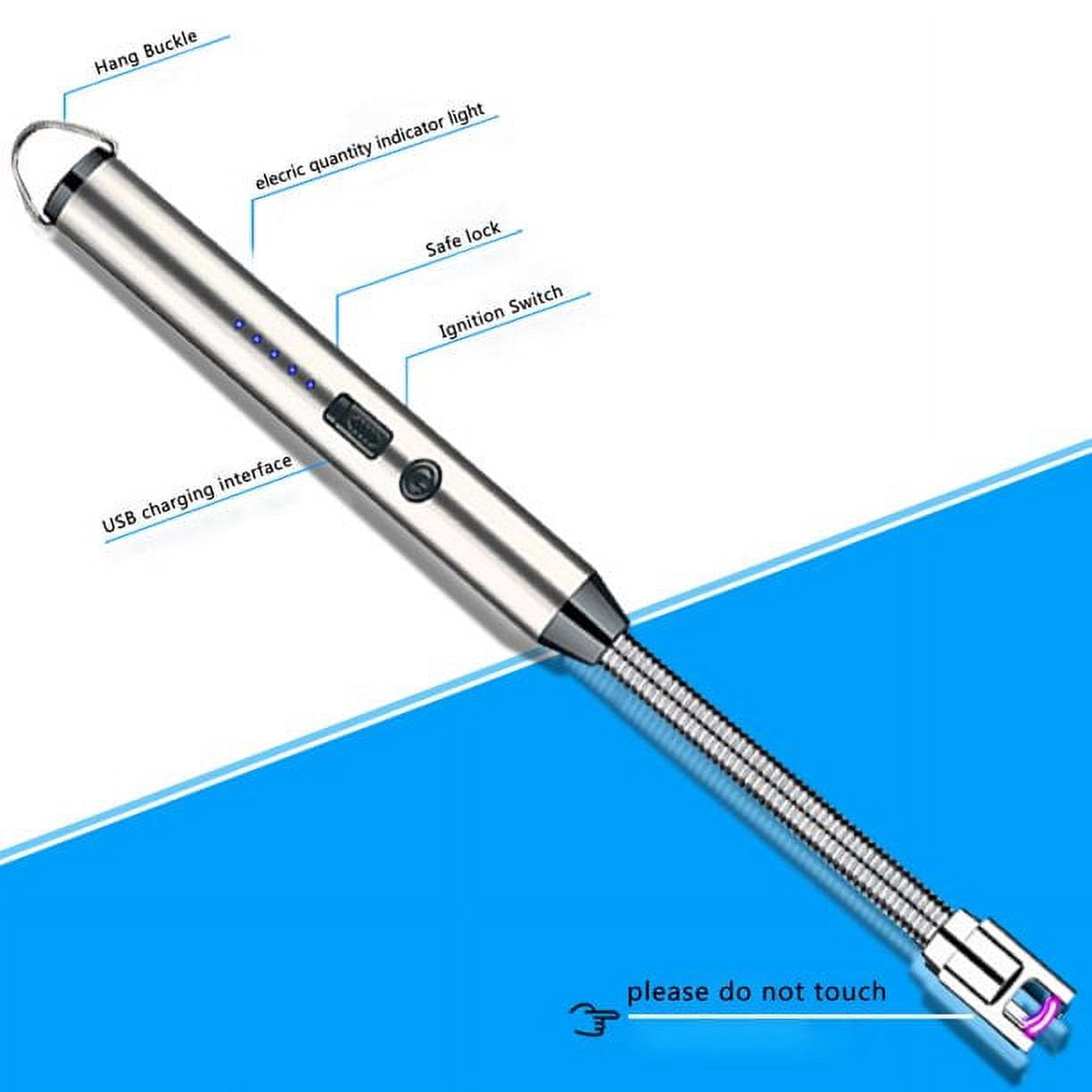 Risewill Electric Lighter, Long Neck Rechargeable Lighter with LED ...
