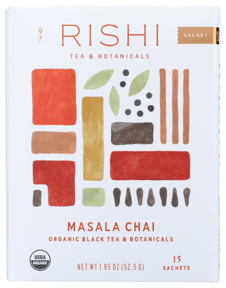 Rishi Organic Masala Chai Tea with Cardamom, 15 Bag - Walmart.com