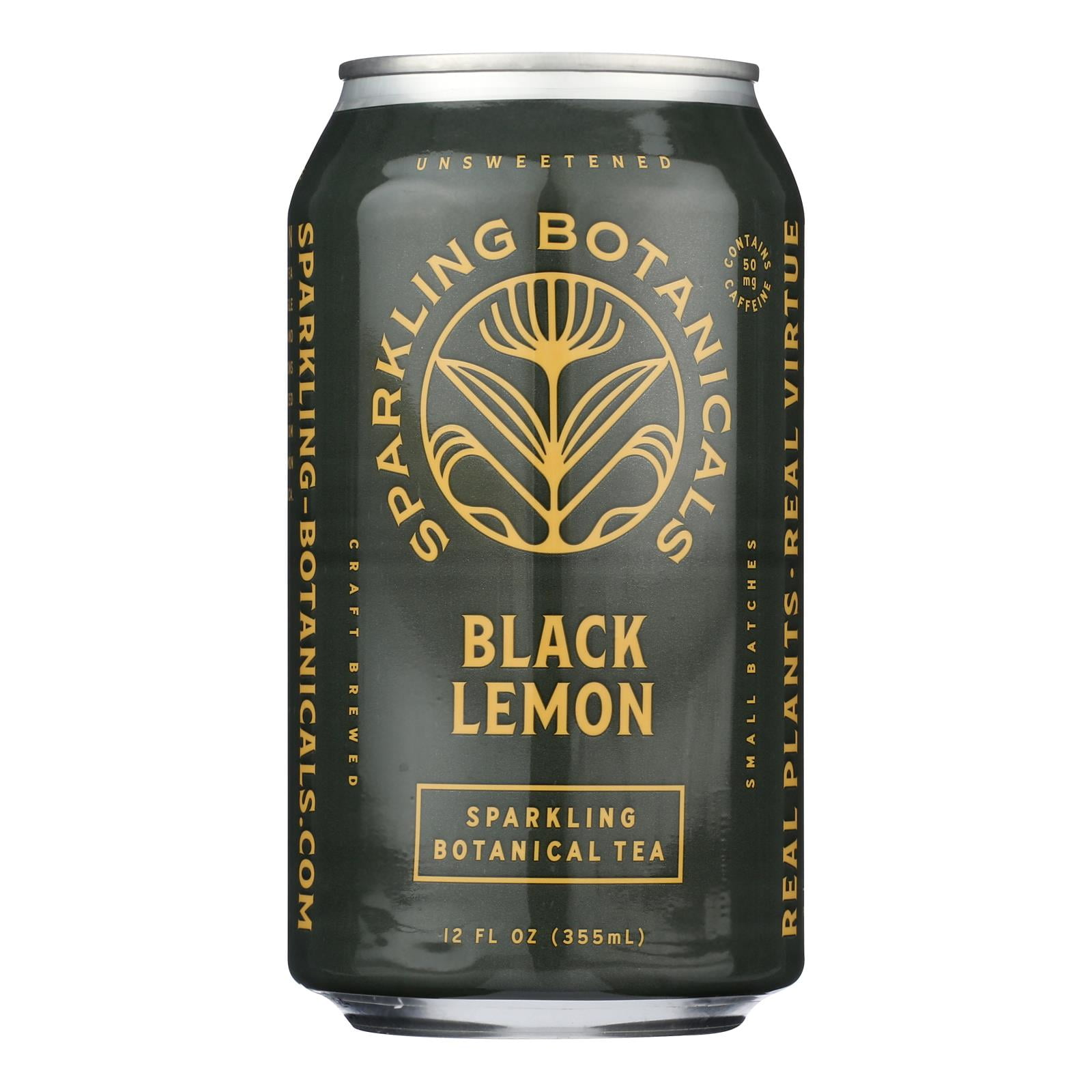 Rishi Tea Black Lemon Sparkling Botanicals Sparkling Water - Organic, Unsweetened, Zero Added ...