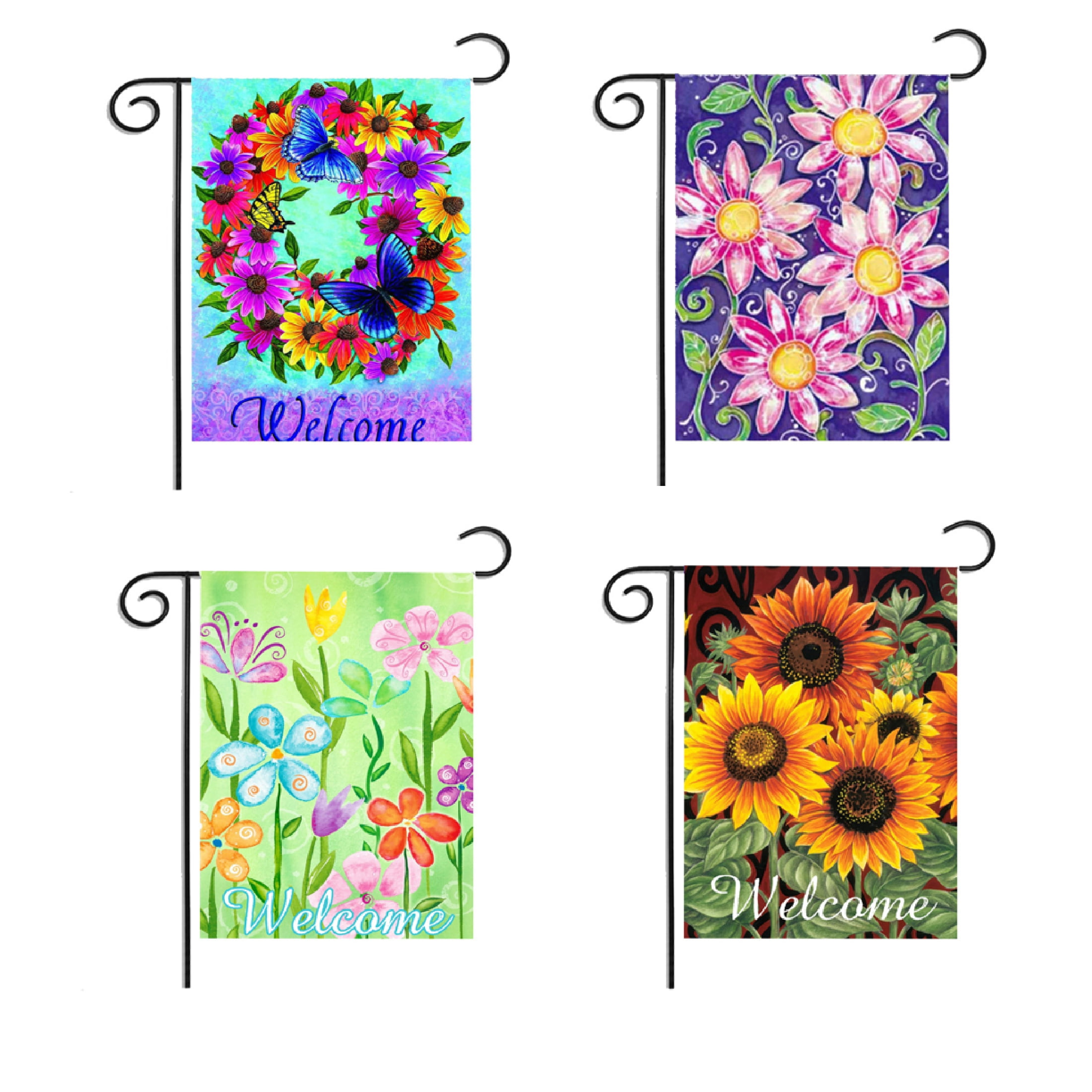 Rishoose Garden Flags,12 x 18 Inch Seasonal Garden Flags Set of 4,Small ...