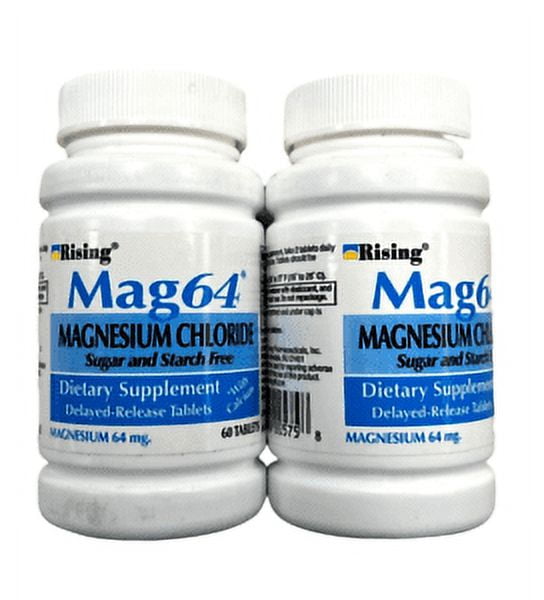 Rising Mag 64 Slow Magnesium Chloride w/ Calcium 60 Enteric Coated ...