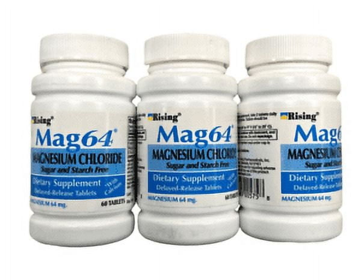 Rising Mag 64 Slow Release Magnesium Chloride & Calcium Supplement ...