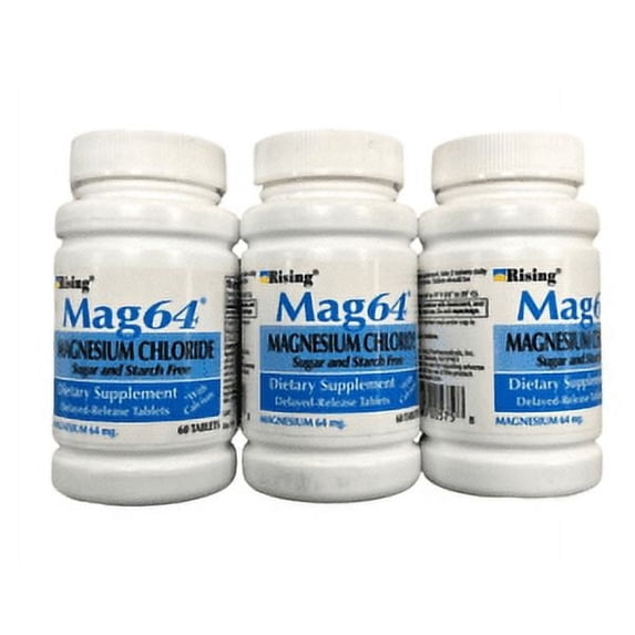 Rising Mag 64 Slow Release Magnesium Chloride & Calcium Supplement ...