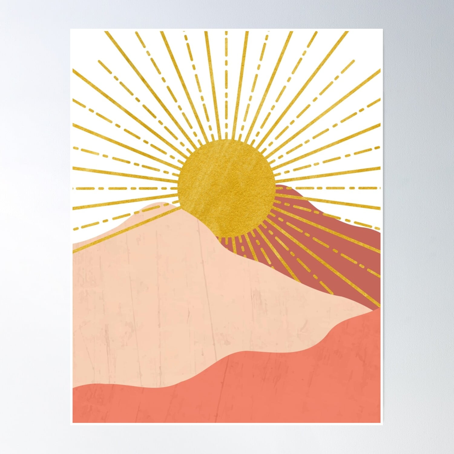 Rising Red Sun Poster Wall Art, Modern Wall Decor, 12x18 UNFRAMED ...