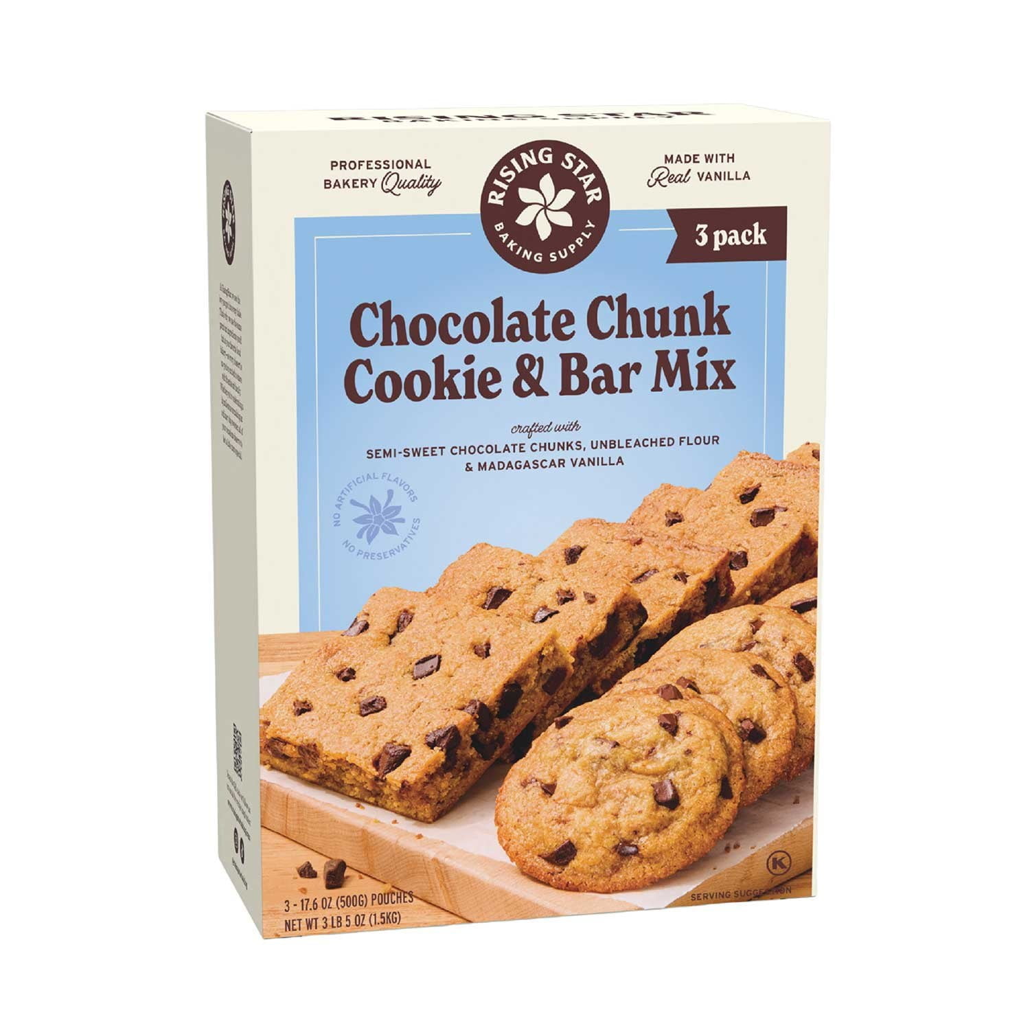 Rising Star Baking Supply Cookie & Bar Mix, Chocolate Chunk, 52.8 Ounce ...
