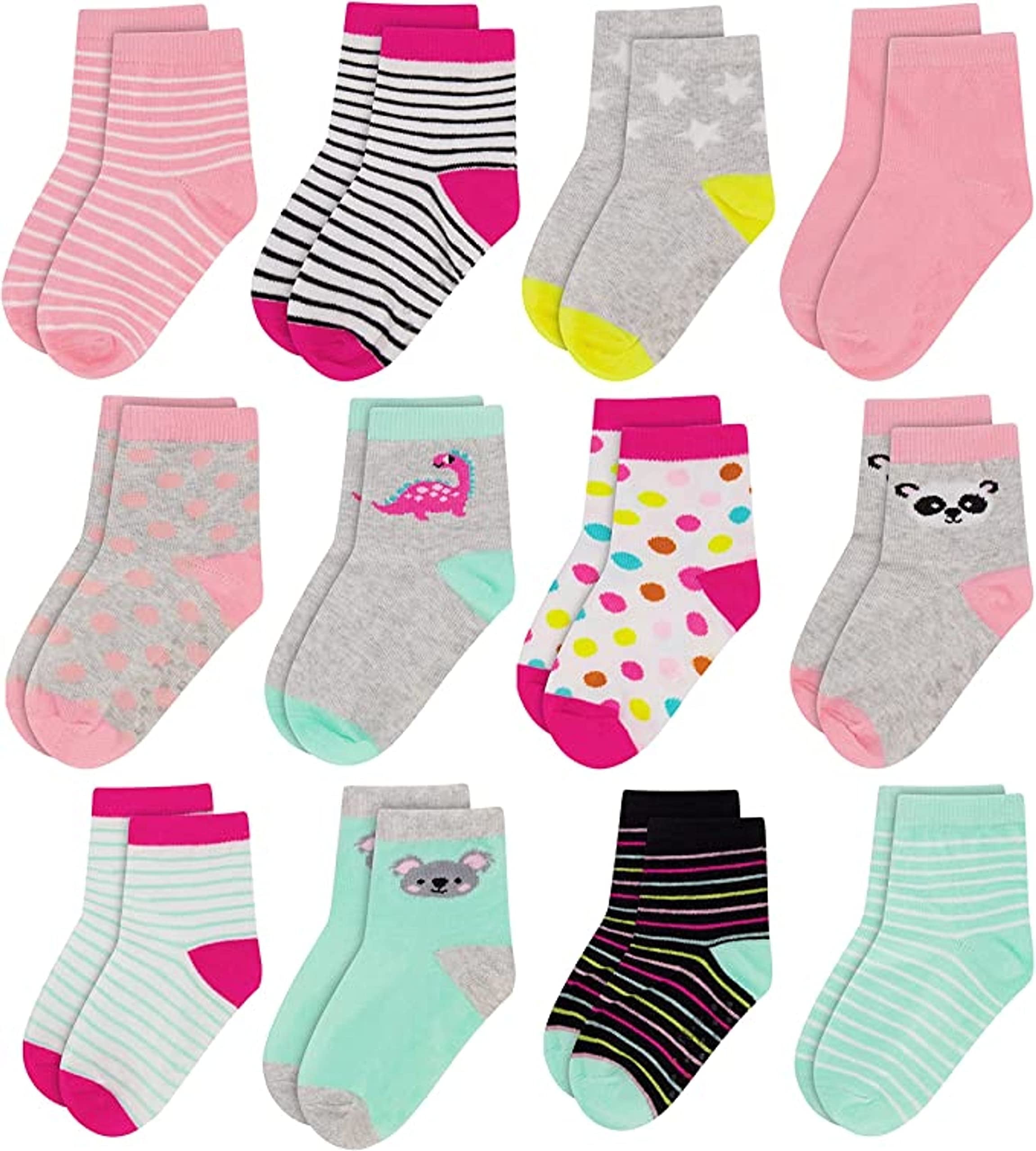 Rising Star Unisex Crew Kids Socks for Toddlers (12 Pack) - Animal ...