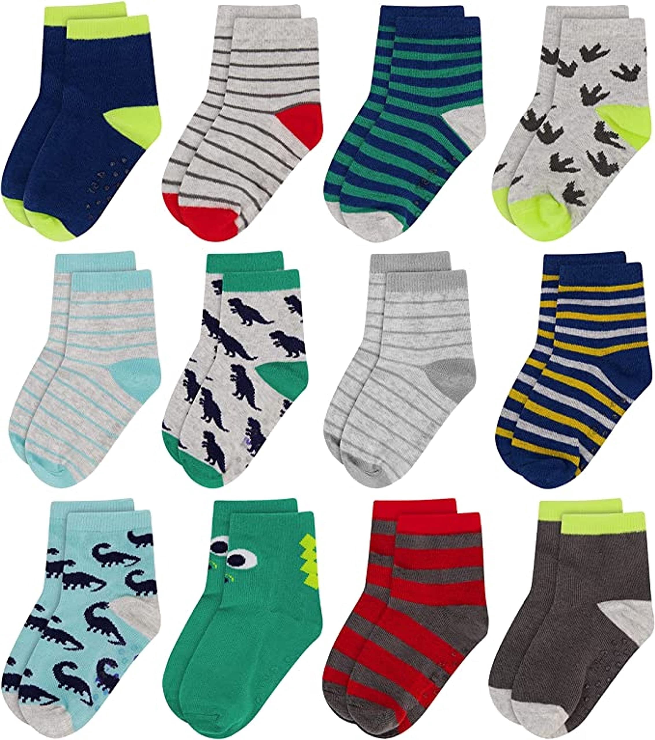 Rising Star Unisex Crew Kids Socks, Cotton Toddler Socks 12 Pack, Anti ...