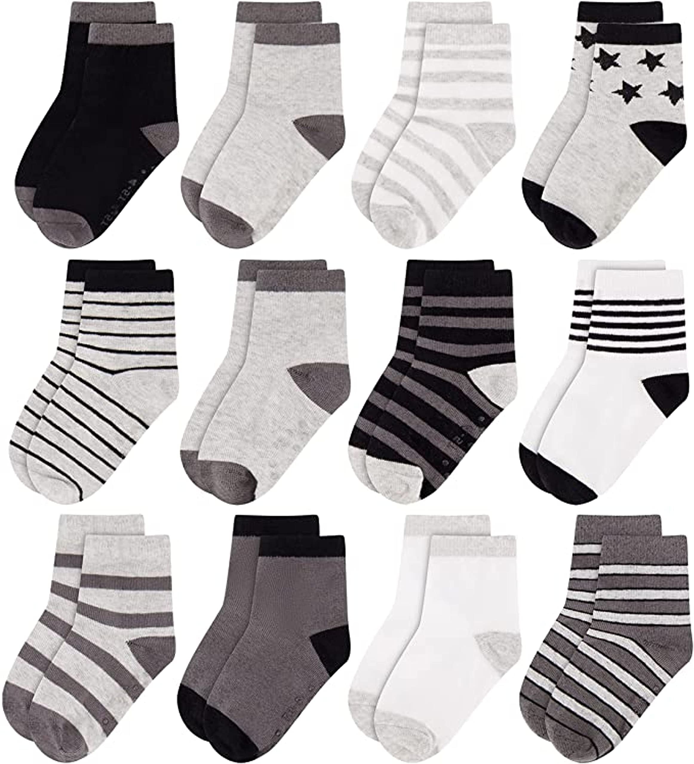 Rising Star Unisex Crew Kids Socks for Toddlers (12 Pack - With ...