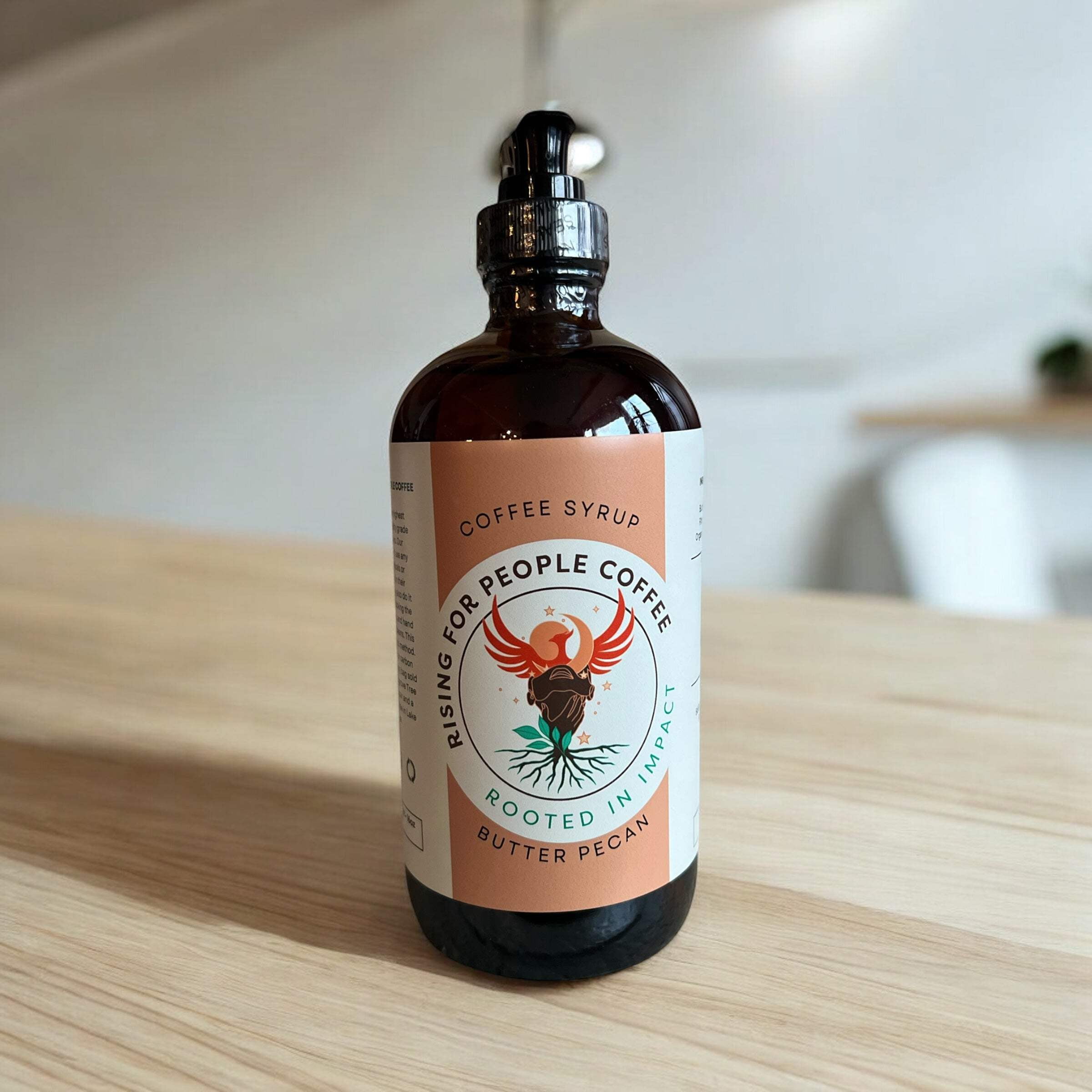 Rising for People Coffee Butter Pecan Coffee Syrup, Organic and Fair ...