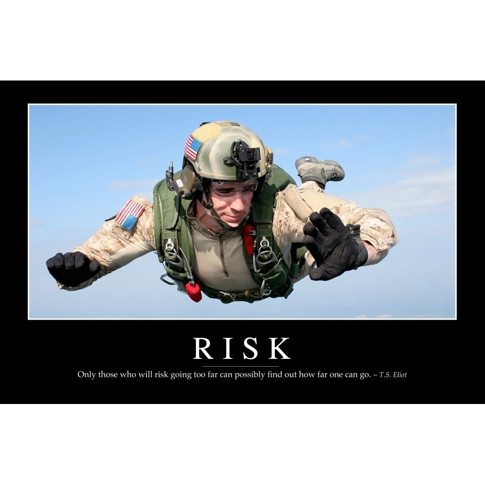 Risk: Inspirational Quote and Motivational Poster Poster Print ...