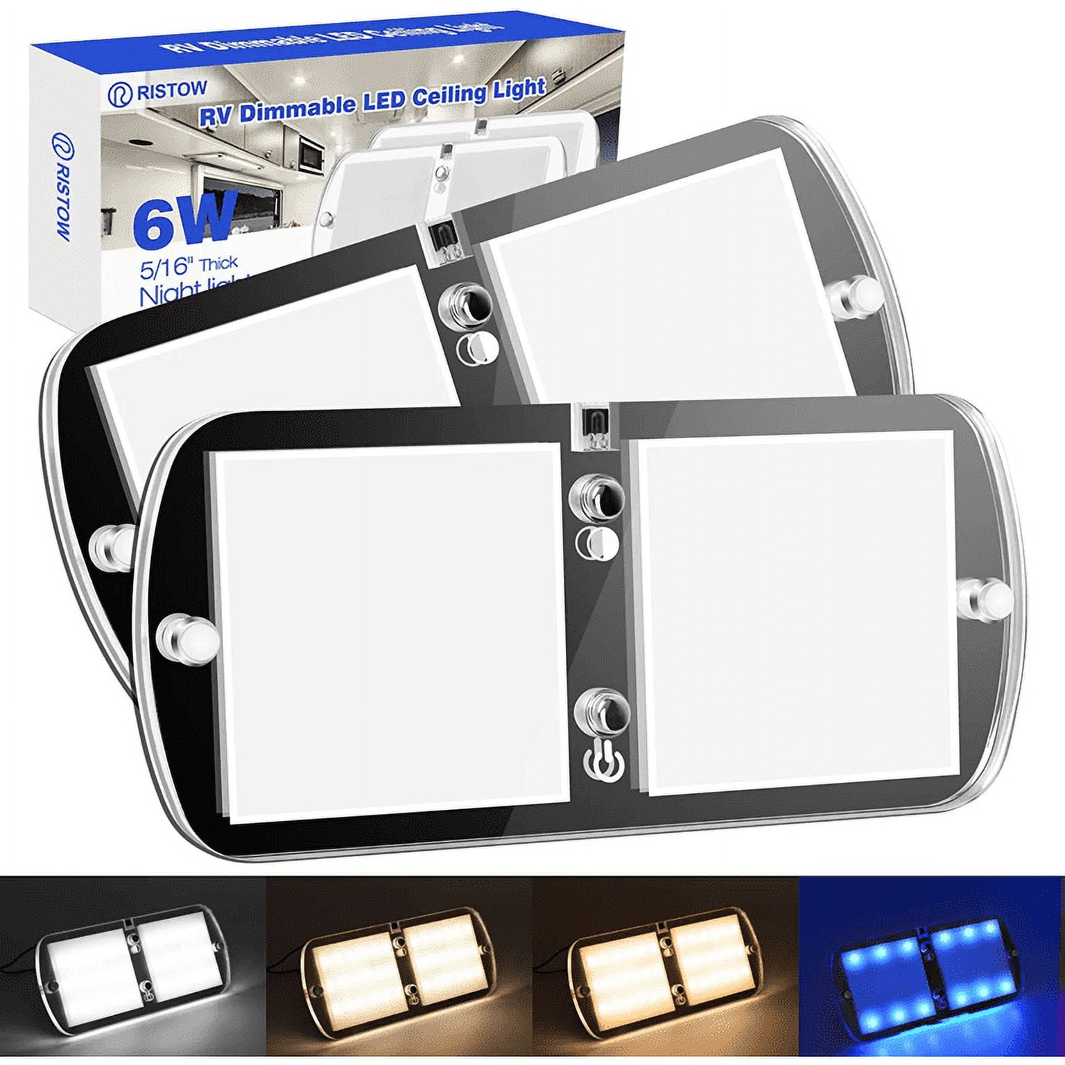 RISTOW RV LED Interior Lights, 12V-18V, Slim Dimmable Ceiling Fixtures ...