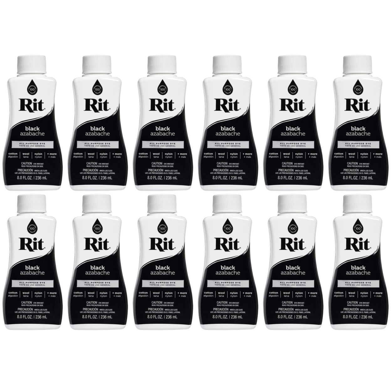 Rit All-Purpose Liquid Dye, 8 Ounce, Black - 12 Pack - Walmart.com