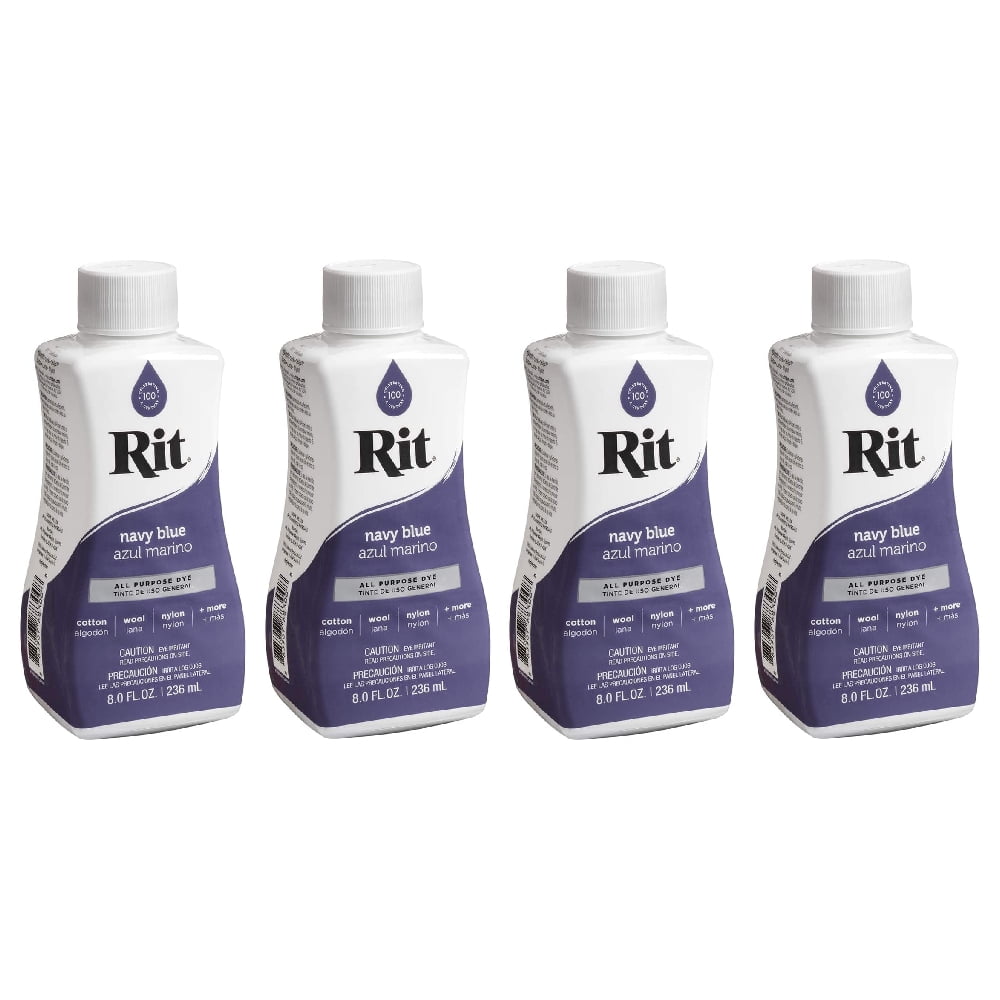 Rit Navy Blue Liquid Dye for Fabric & Clothing, 8 fl oz, 4 Pack ...