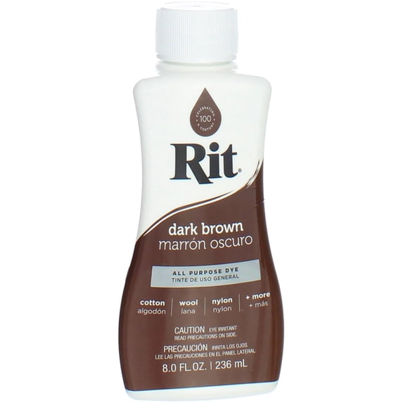 Rit Versatile Non-Toxic Dark Brown Liquid Dye, 8 oz, 6 Pack - Perfect ...