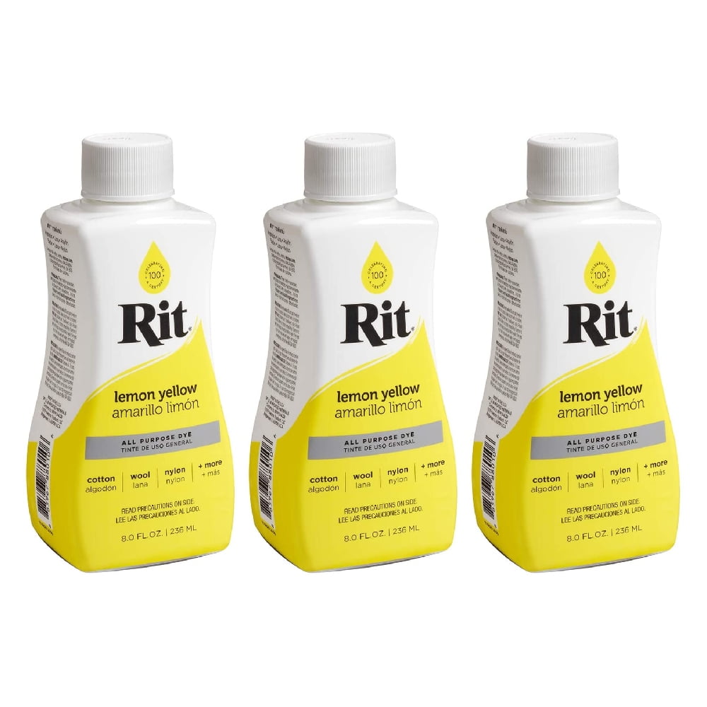 Rit All Purpose Liquid Dye 8 oz Lemon Yellow, 3 Pack - Walmart.com