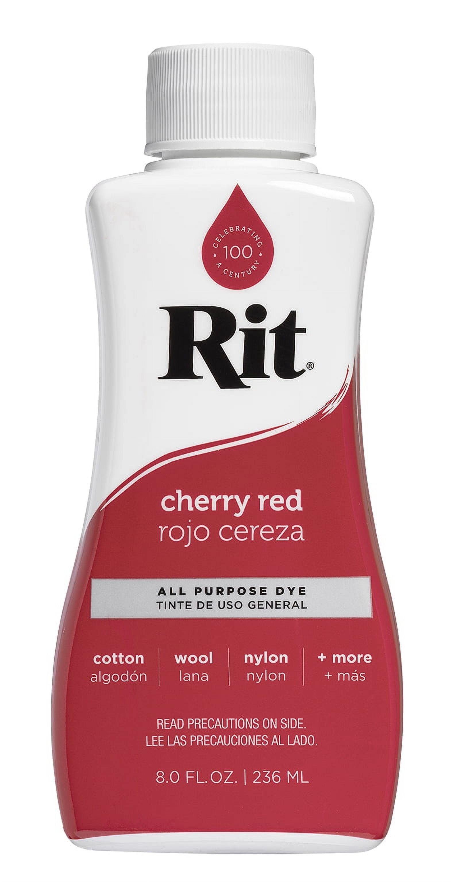Rit All Purpose Liquid Dye for Synthetic Fiber Fabric, Cherry Red, 8 Fl ...