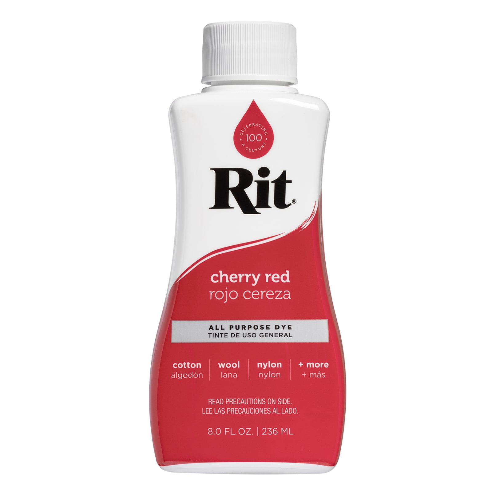 Rit Liquid Dye Fabric Color Cherry Red 8 fl oz for Cotton, Silk, Wool ...
