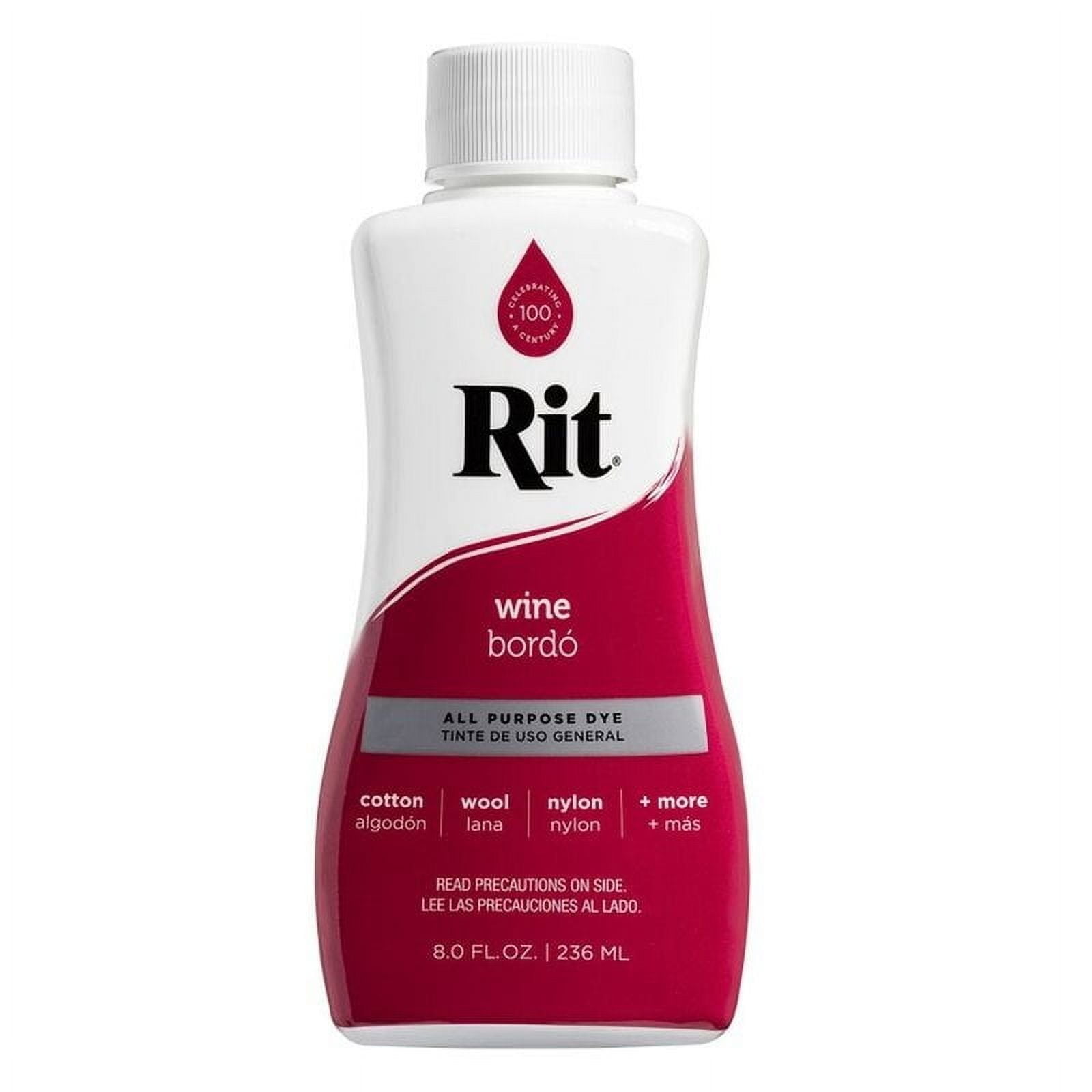 Rit All Purpose Liquid Fabric Dye Wine 8 fl oz for Cotton Linen Silk ...