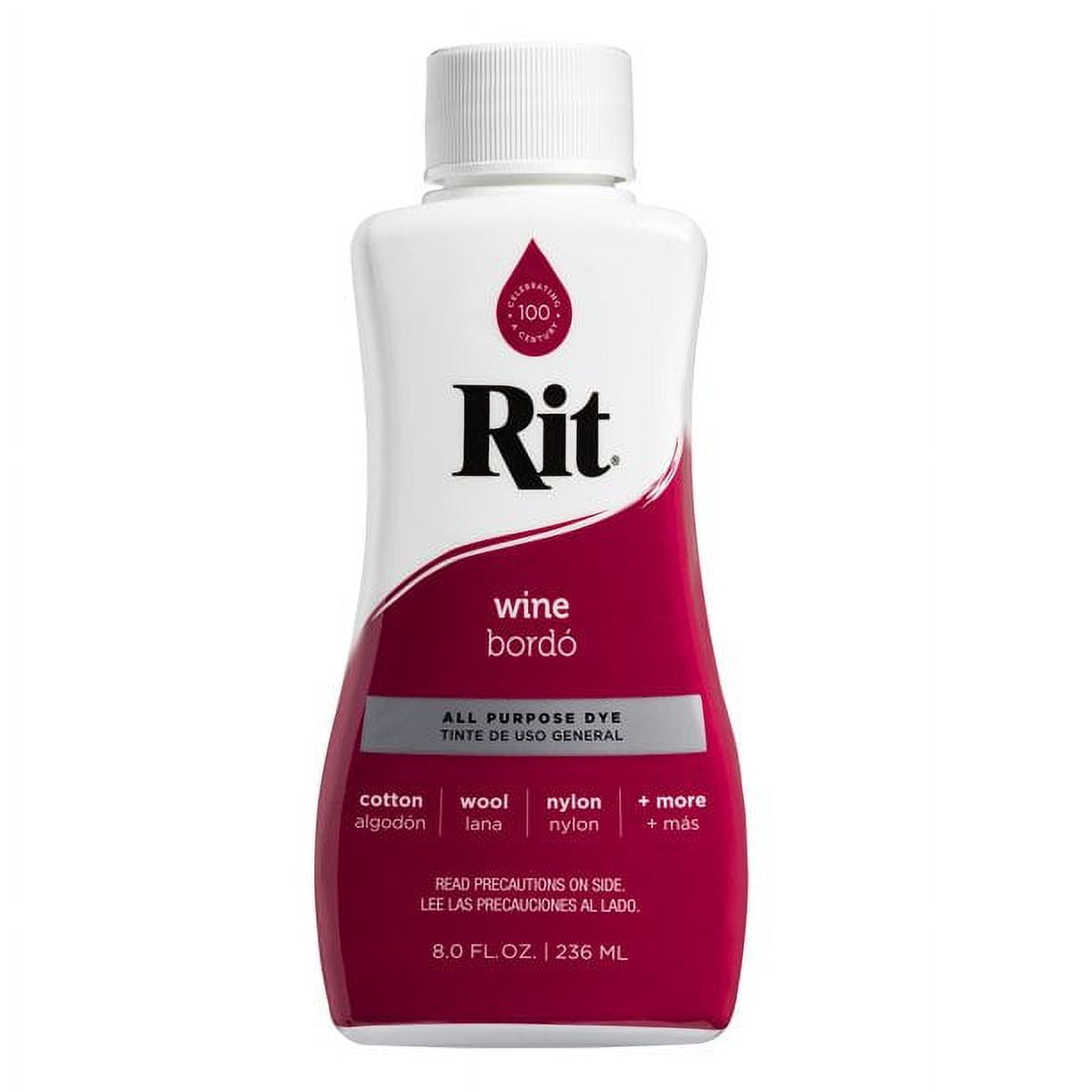 Rit All-Purpose Liquid Dye, Wine Color, 8 fl oz, Works on Cotton, Silk ...