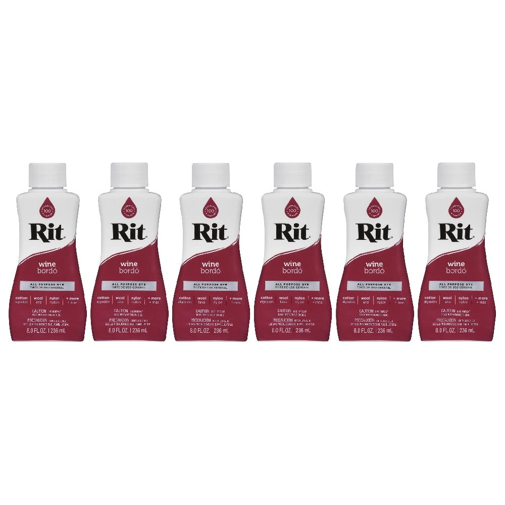 Rit All Purpose Liquid Fabric Dye 8 fl oz Wine, 6 Pack - Walmart.com